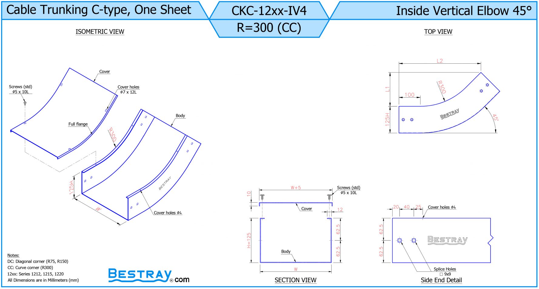 Inside Vertical Elbow 45 Degrees - Bestray Joint Stock Company